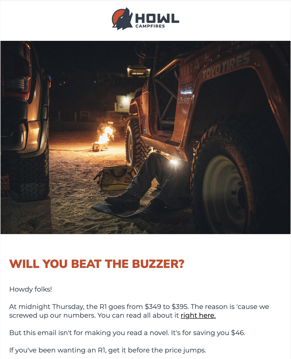 Howl Campfires R1 (affordable option) - Bronco Nation