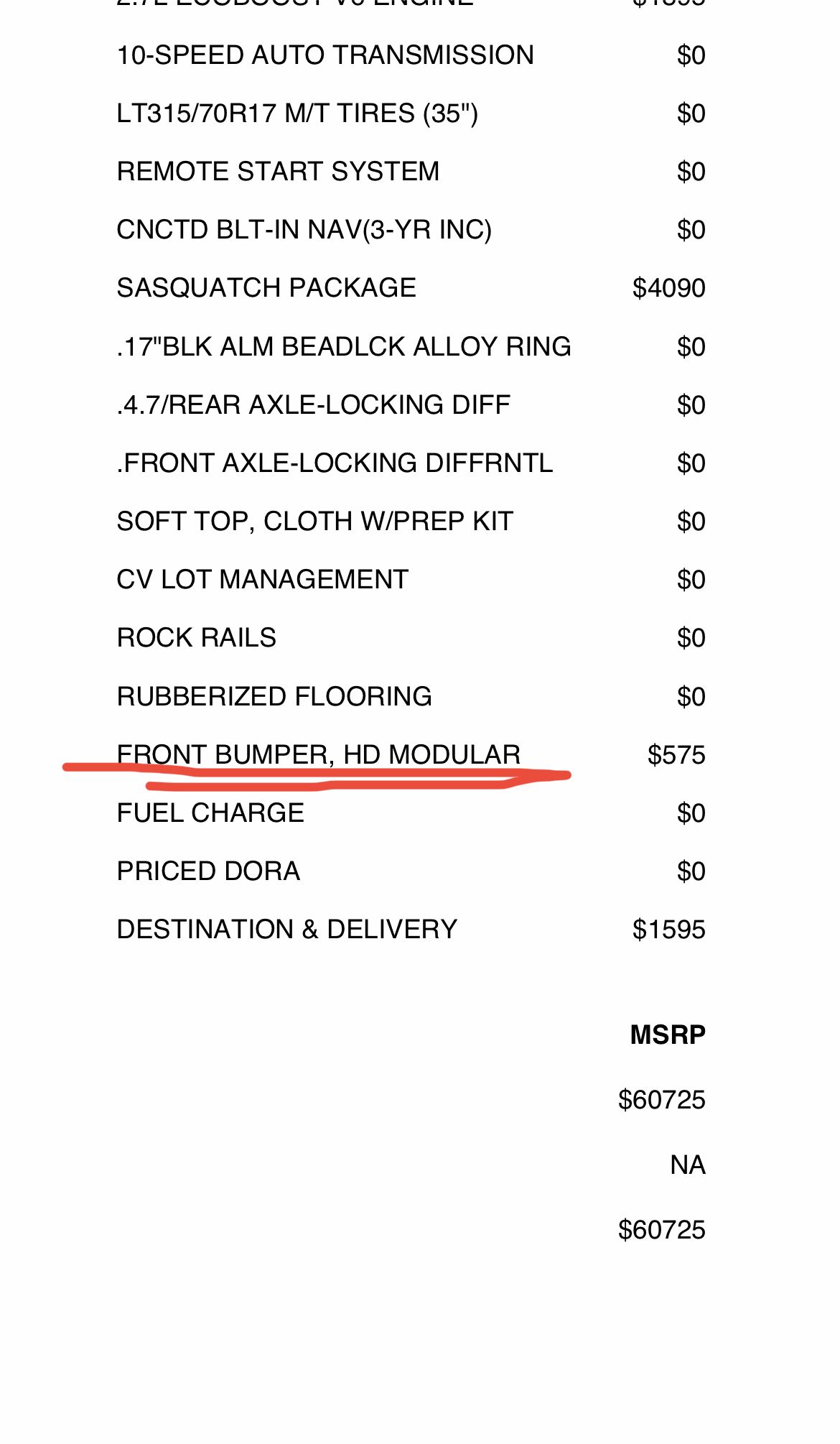 Modular front bumper not available for order today :( - Bronco Nation
