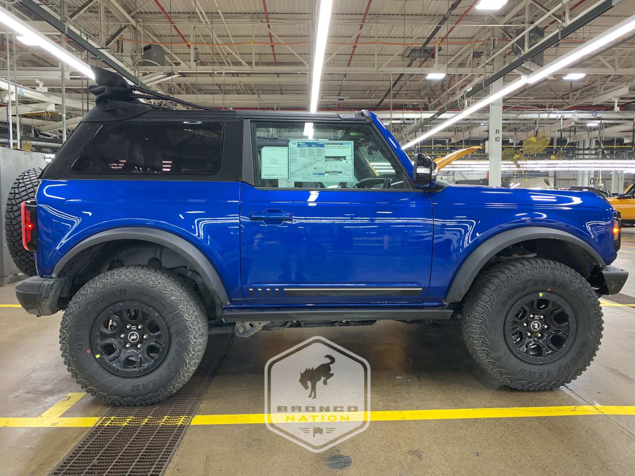 Bestop 2-Door Twill Soft Top on a First Edition in Lightning Blue ...