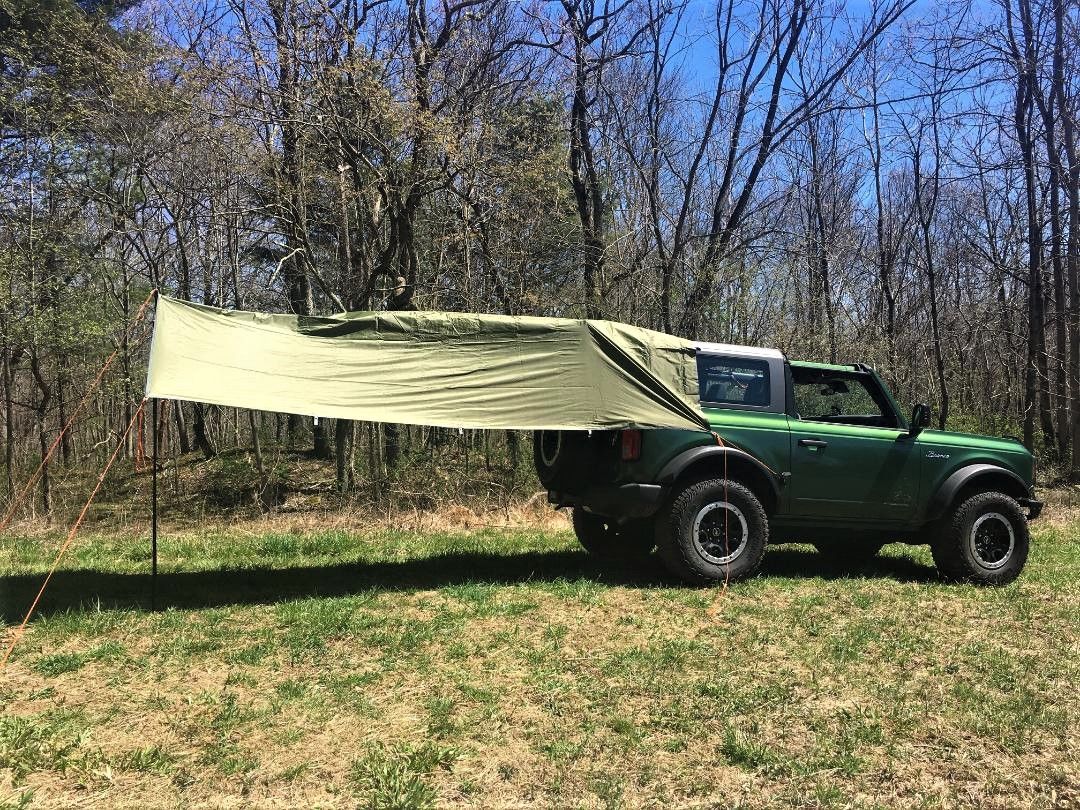 Experimenting with a tarp - Bronco Nation